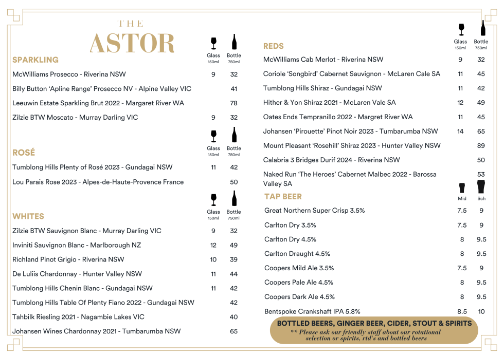 The Astor Bar & Grill - Astor Hotel & Bar